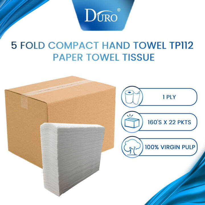 Duro 5 Fold Compact Hand Towel TP112 Paper Towel Tissue Tisu Tuala ...