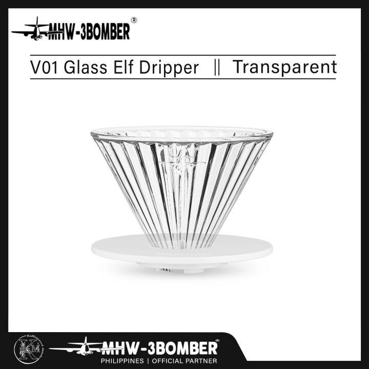 MHW-3BOMBER Elf Glass Coffee Dripper Transparent Size 01 Pour Over Dripper | Lazada PH