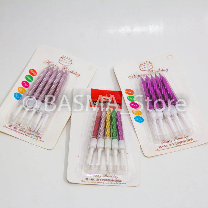 Lilin Ulir Spiral Kecil / Lilin Ulang Tahun 1 pack isi 10 lilin ...
