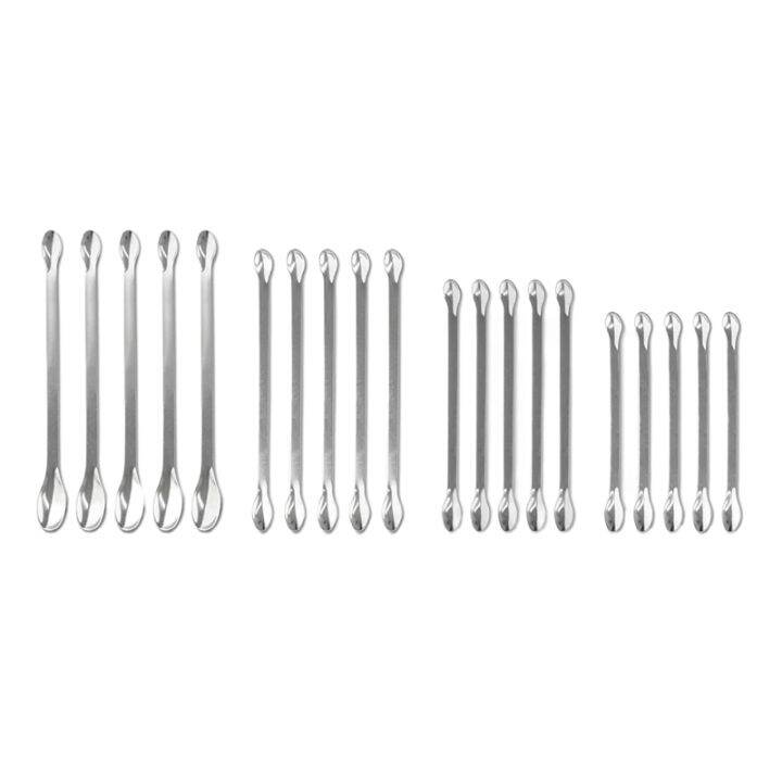20 Pcs Double Ended Tiny Spoon Lab Spatula Stainless Steel Laboratory ...