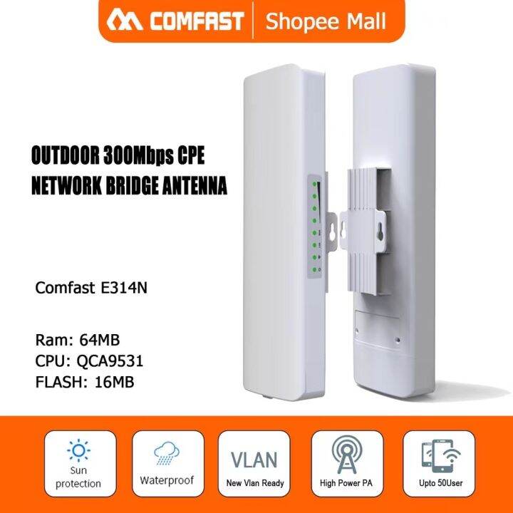 Comfast CF-E314N [New Vlan Version] 300mbps Wifi 20 km CPE Network ...