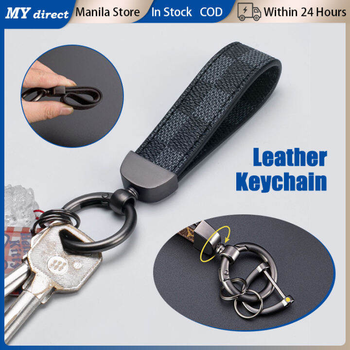 Leather Keychain Advanced Retro Business Creative Car Keychain Pendant ...