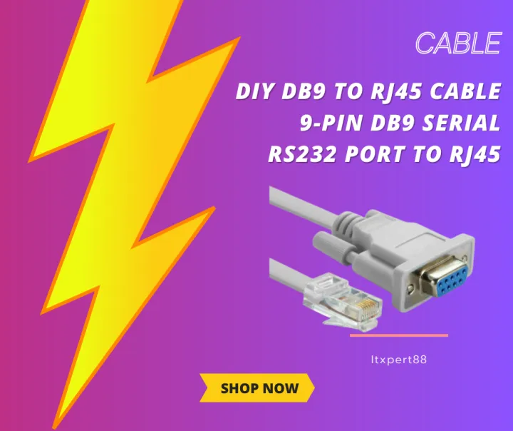 DIY DB9 to RJ45 Cable 9-Pin DB9 Serial RS232 Port to RJ45 (DIY DB9 for ...