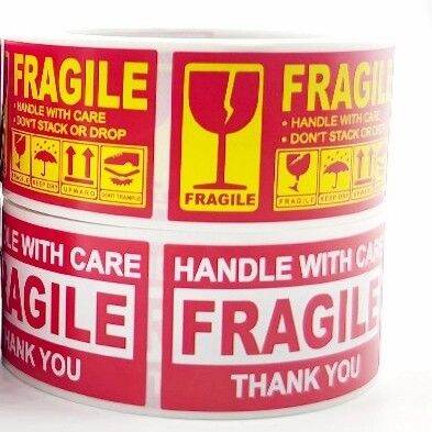 Stiker FRAGILE Vinyl Anti Air Cutting Sticker Paket Handle With Care ...