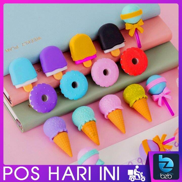 4PCS / SET 💥 Detachable Candy Rubber Eraser Ice Cream Lollipop Erasers ...