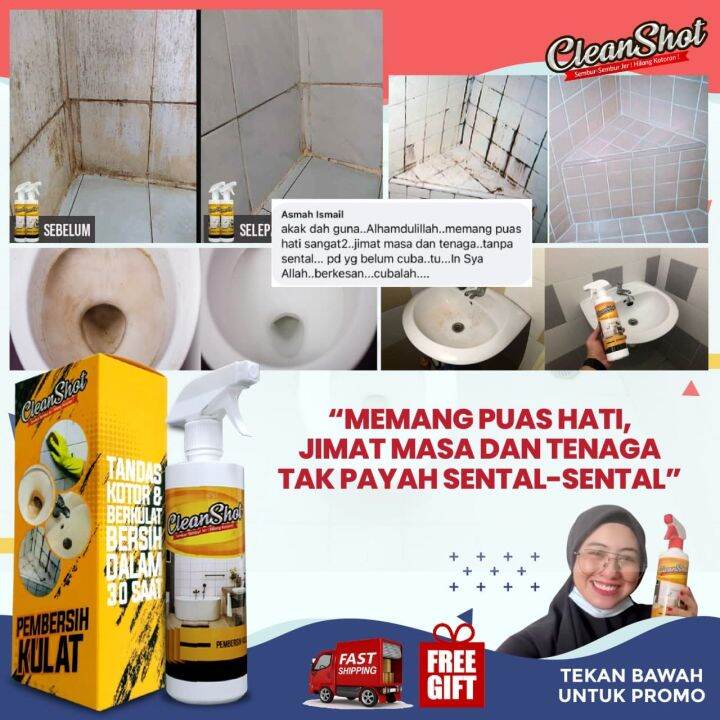 TOILET CLEANER SPRAY CLEANSHOT -Pencuci Tandas, Pembersih Lumut ...