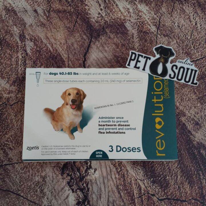 Revolution Teal for dogs 40,1-80lbs / Revolution obat kutu anjing berat ...