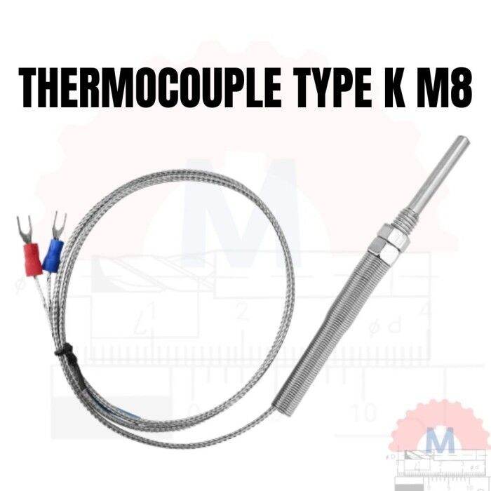 SENSOR SUHU TERMOKOPEL TYPE-K M8 PENGUKUR TEMPERATUR THERMO COUPLE ...
