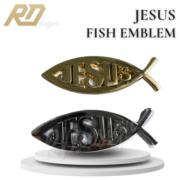 3D Christian Jesus Fish Auto Emblem Gold / Silver Car and Motor Emblem ...