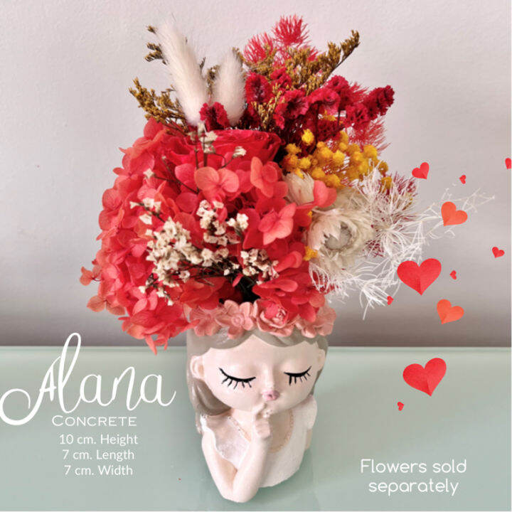 ALANA POT - Concrete Pot with Drain Hole, Multipurpose Vessel, cute pot ...
