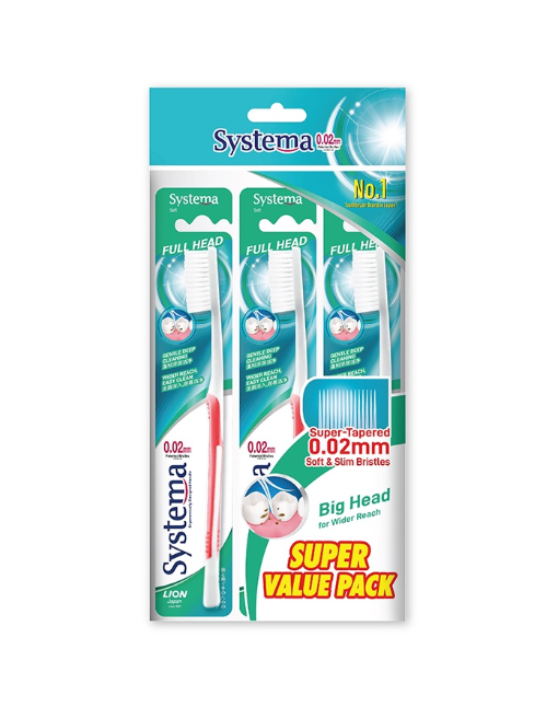 SYSTEMA Toothbrush Super Value Pack FULL HEAD 3's | Lazada