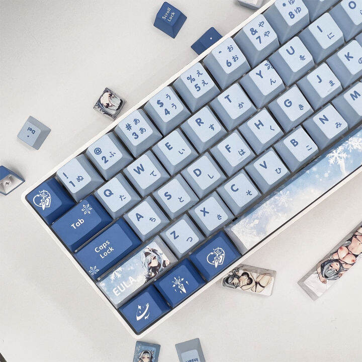 128 Keys Genshin ผลกระทบ Eula ธีมปุ่มกดวิศวกรรมแป้นพิมพ์หมวกเกมตัวละคร ...