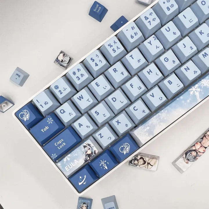 128 Keys Genshin Impact Eula Theme Keycap Mechanical Keyboard Cap Game ...