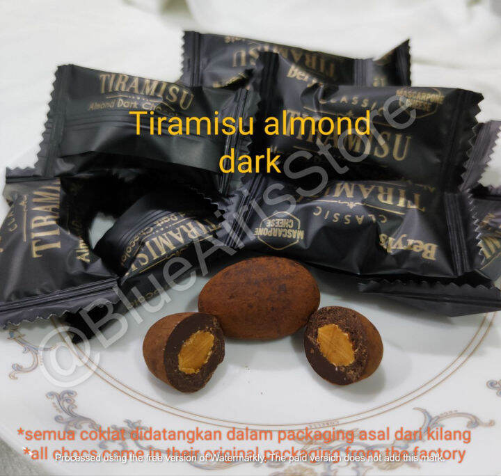 Coklat BERYL'S PILLOW WRAP TIRAMISU ALMOND DARK CHOC 500G Original Pek ...