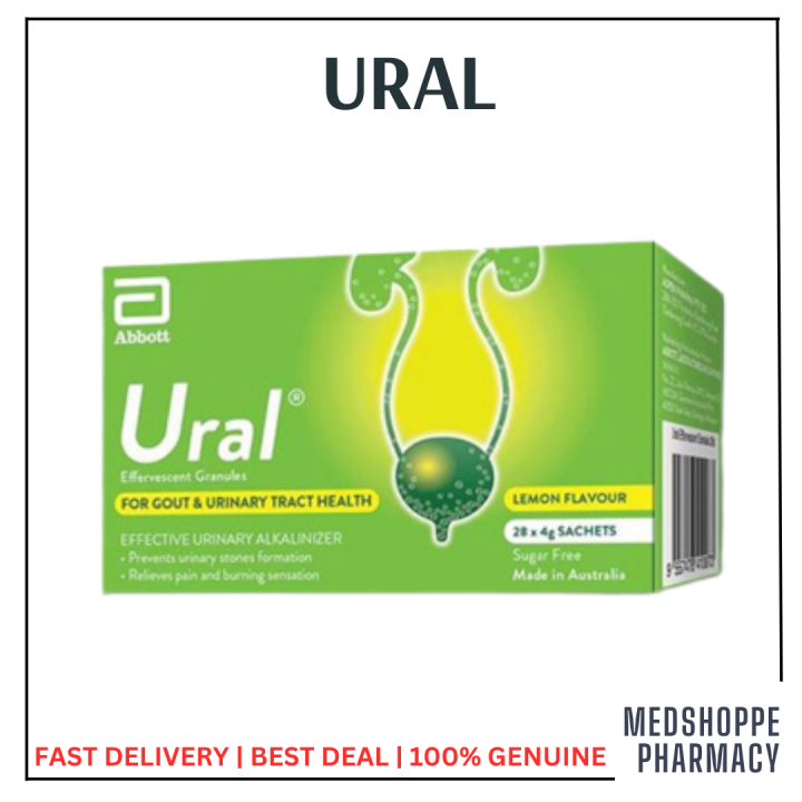 Ural Effervescent Granules 4g x 28's sachets [For gout & urinary tract ...