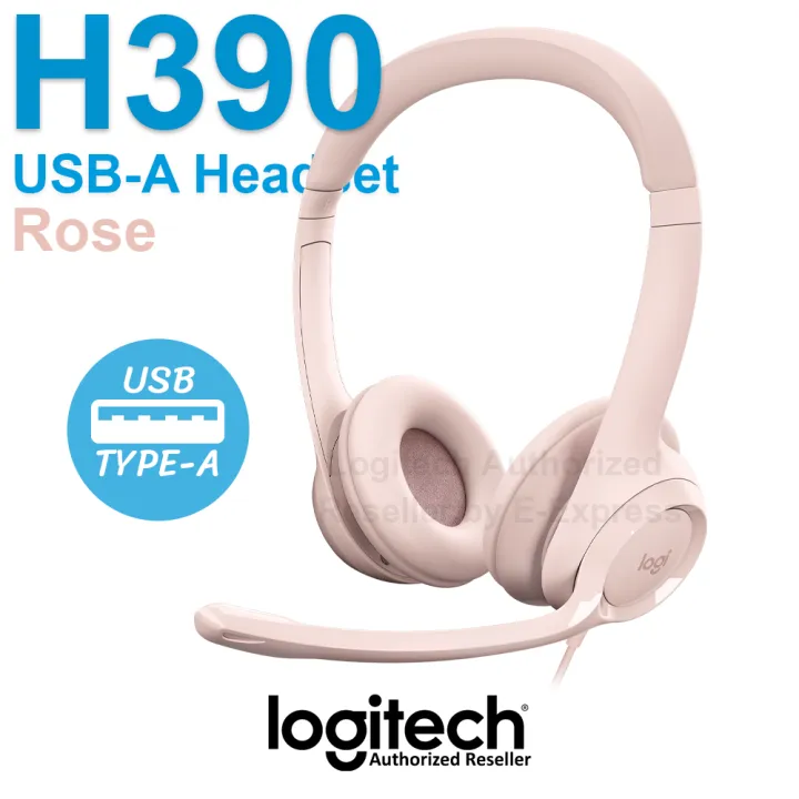 Logitech H390 USB Headset (Rose) หูฟัง สีชมพู ของแท้ ประกันศูนย์ 2ปี ...