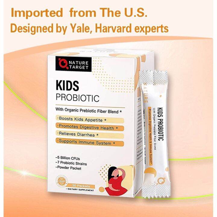 Nature Target Probiotics for Kids with Organic Prebiotic Fibe 30 Powder ...