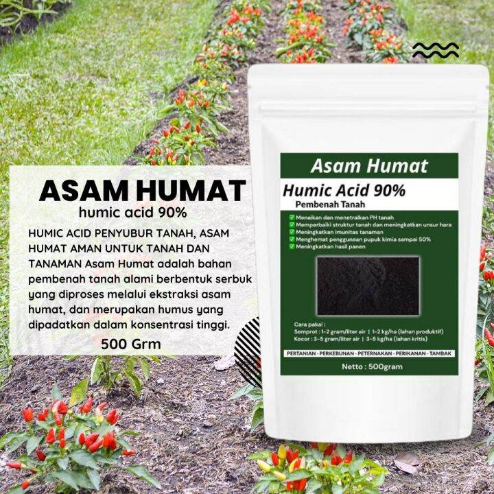 Asam humat powder humic acid 90% | Asam humat pembenah tanah alami berbentuk serbuk 500gram ...