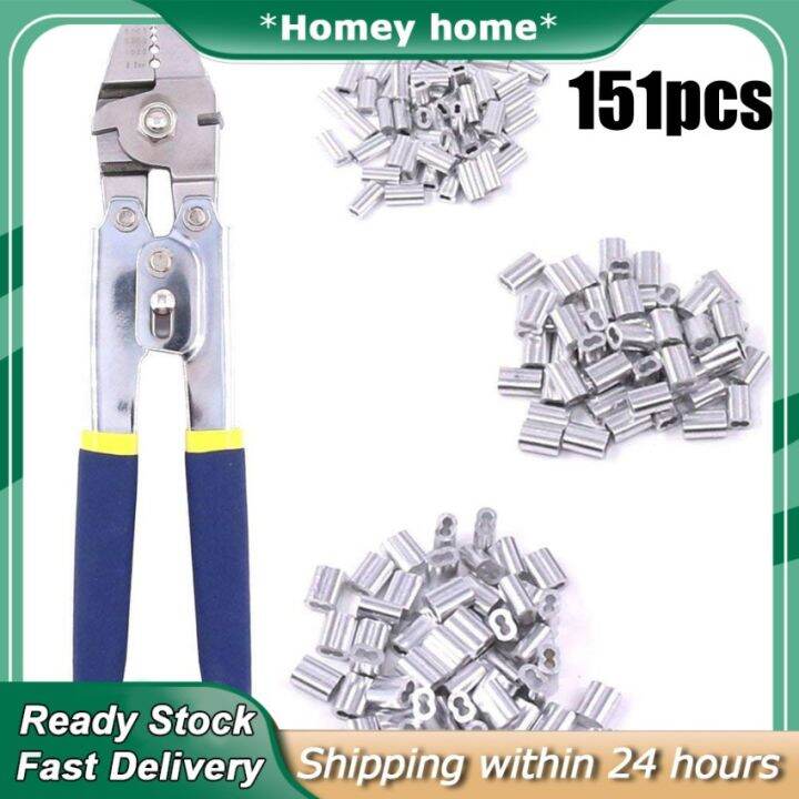 150PCS1.2/1.5/2mm8-shaped aluminum pipe clamp wire rope crimping pliers ...