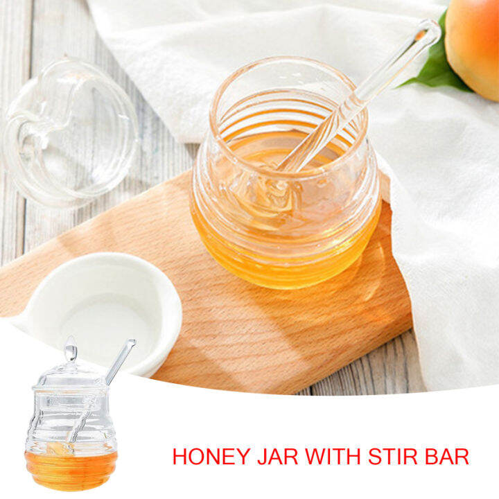 โปร่งใสโถน้ำผึ้ง,Beehive รูปน้ำผึ้งผู้ถือที่มี Dripper Stick สำหรับจัด ...