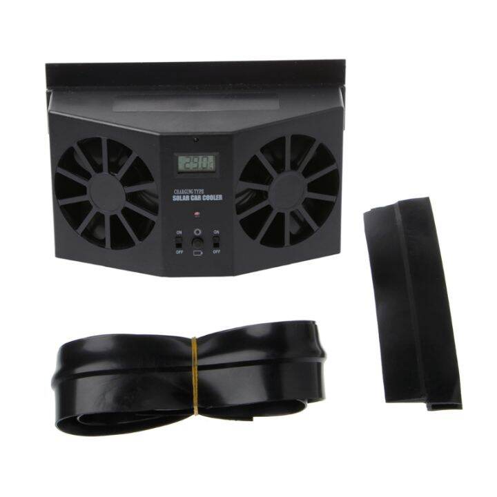 Solar Power Car Window Windshield Auto Air Vent Cooling Exhaust Dual ...
