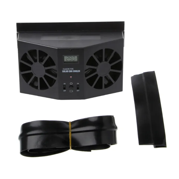 Solar Power Car Window Windshield Auto Air Vent Cooling Exhaust Dual ...