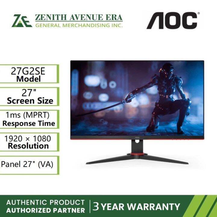 AOC 27G2SE 27" Inch VA FHD 165Hz Free Sync Gaming Monitor | AOC Gaming ...