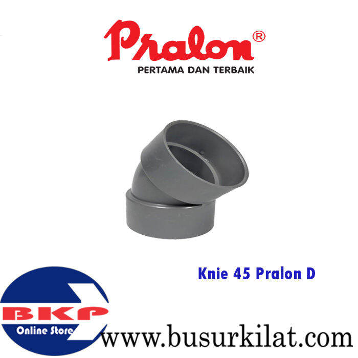 Knie 45 Derajat 4 Inch PVC Pralon Abu D / Sambungan Pipa / Knie / knee ...