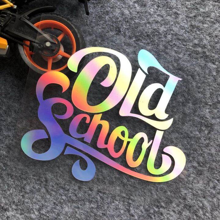 OLD SCHOOL American Style Retro Text Sticker Motorcycle Fuel Tank ...