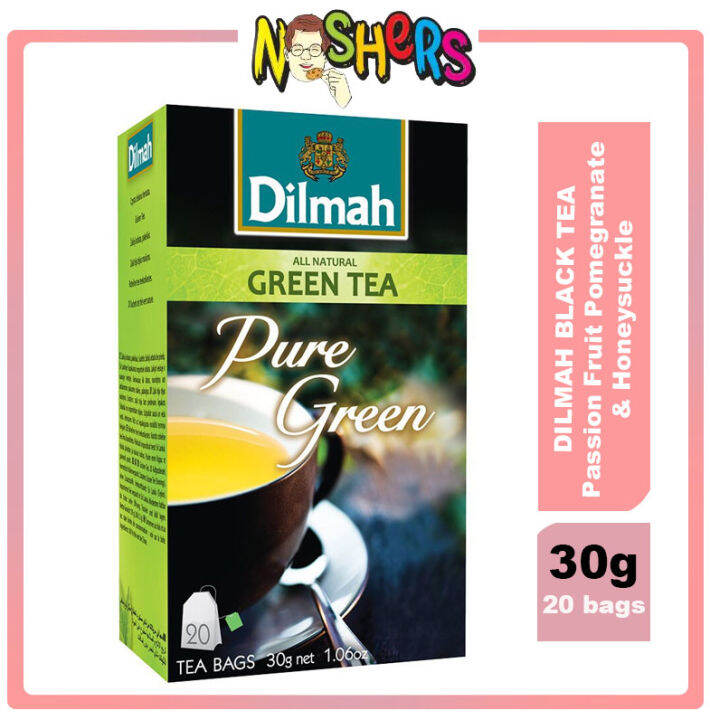 Noshers Dilmah Pure Green Tea Flavored Herbal Tea Green Tea (20 Tea ...