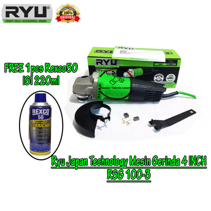 TEKIRO RYU Mesin Gerinda Tangan 4 Inch RSG100-3 FREE 1sett Areng ...