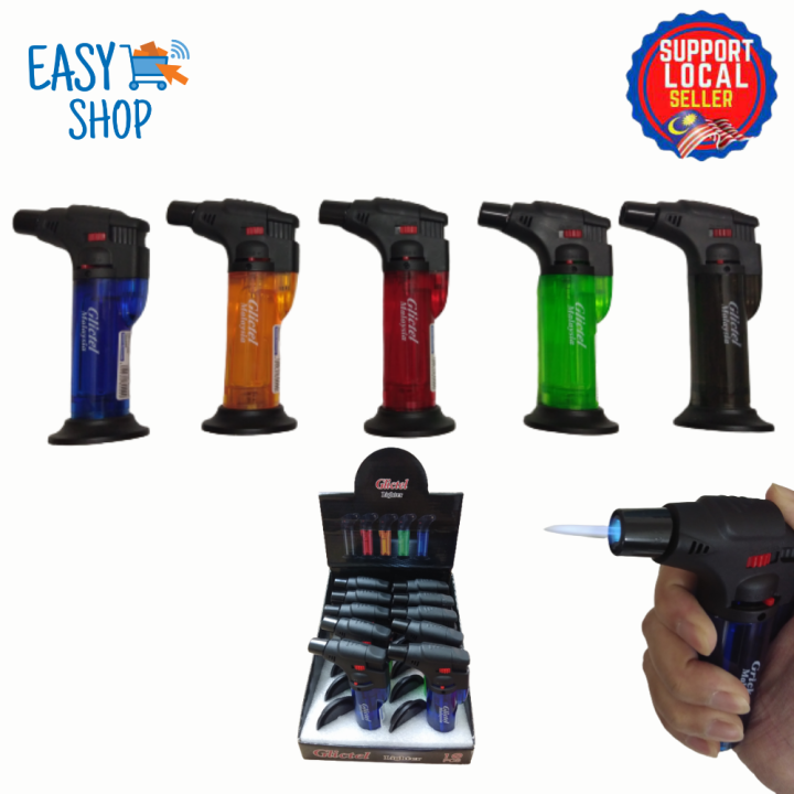GLICTEL Windproof Lighter /Jet Flame Lighter/ Pemetik Api Bakhoor Tahan ...