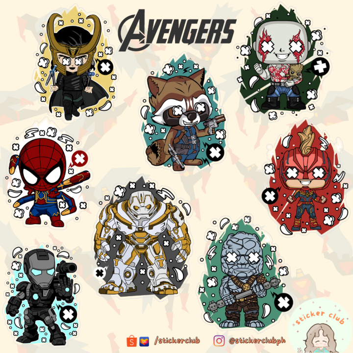 Avengers 2.0 Funko Pop Vinyl Laminated Stickers by stickerclub | Lazada PH