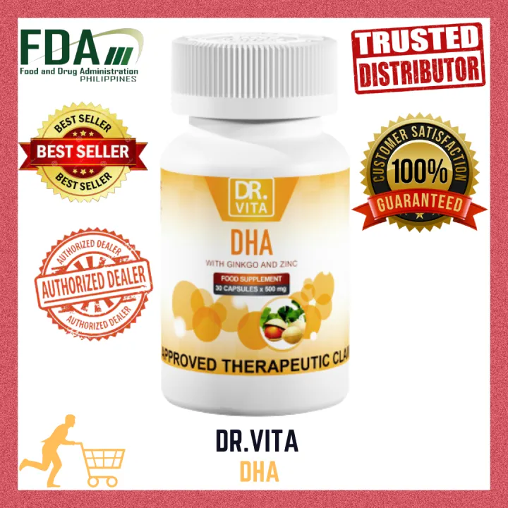 Dr. Vita DHA with Ginkgo and Zinc (For Adult & Elderly) - Memory Enhancer (30 Caps | 500mg ...