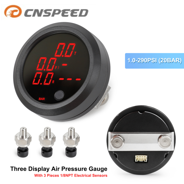 Universal 3 In 1 LED Display Air Suspension Pressure Gauge PSI Air ...