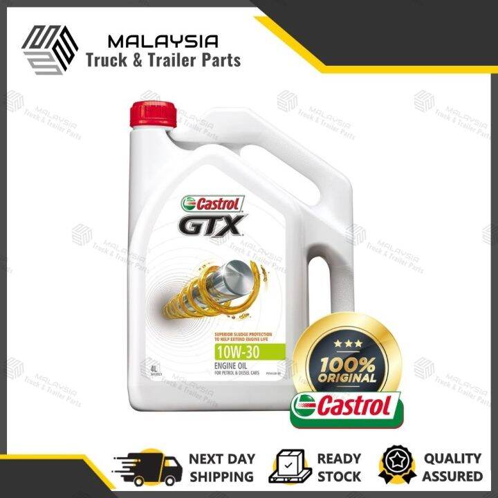 (100% ORIGINAL) CASTROL GTX 10W-30 ENGINE OIL 4L | Lazada
