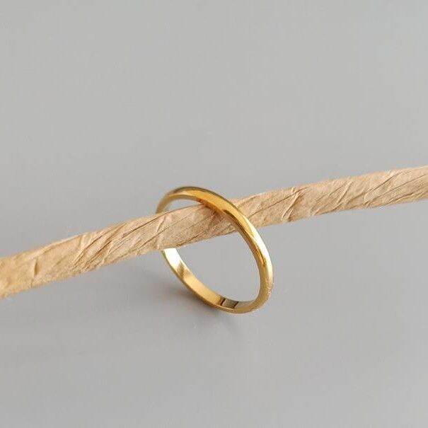 【Miss Can't Miss】J078 Stainless Steel Plain Promise Couple Ring 2mm Non ...