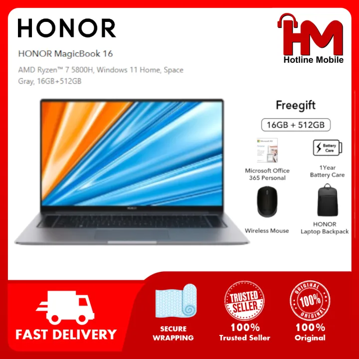 Honor MagicBook 16 AMD Ryzen™ 7 (16GB RAM+512GB SSD) Laptop | Original ...