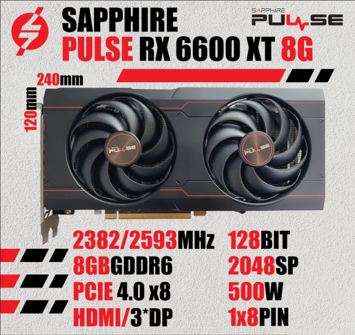 Used MSI RX 6600 XT 6600XT 8G 8GB GDDDR6 AMD Graphic Graphics Card ...