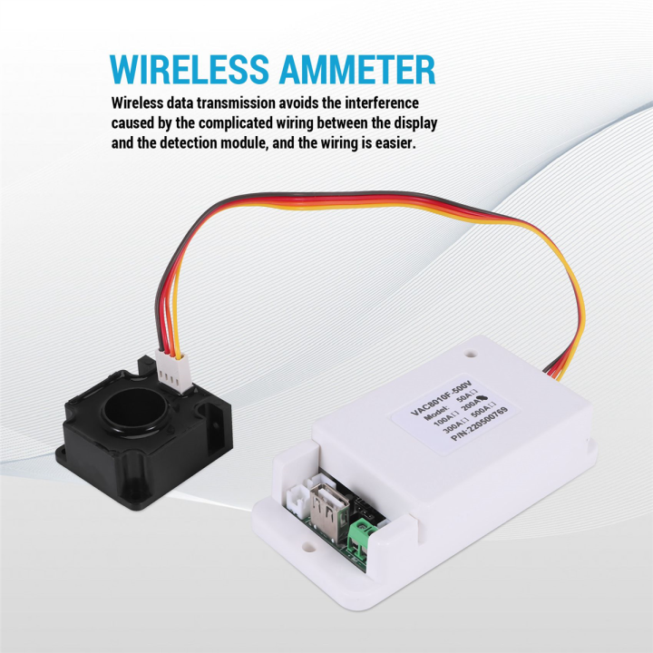 Hall DC 500V Wireless Voltage Meter Ammeter 2.4 Inch Color Screen ...