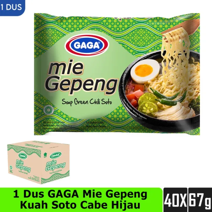 GAGA Mie Gepeng Kuah Soto Cabe Hijau 67g. (1 Dus) | Lazada Indonesia
