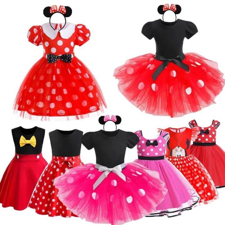 Baby Girls Mini Mouse Dress Toddler Kids Halloween Party Cosplay ...