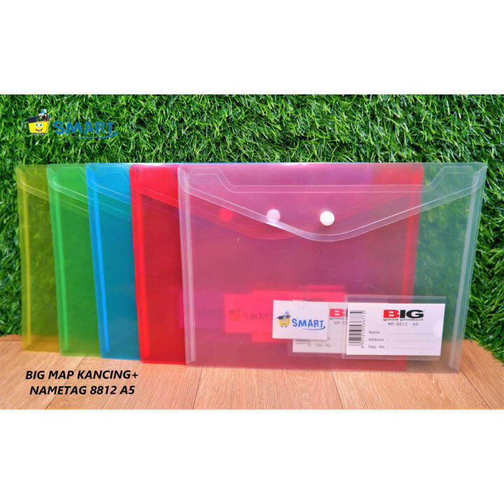 BIG MAP KANCING = NAMETAG 8812 - A5 TRANSPARANT, Warna MERAH | Lazada ...