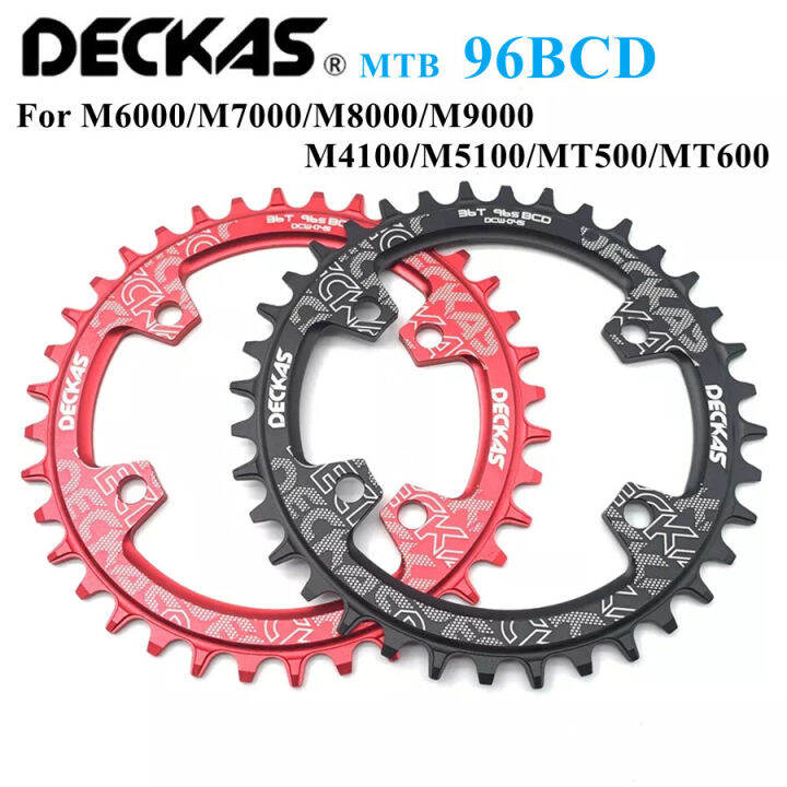 Deckas 96BCD Chainring MTB Mountain Bike BCD 96mm Asymmetric 32T 34T 36T 38T Narrow Wide Tooth ...