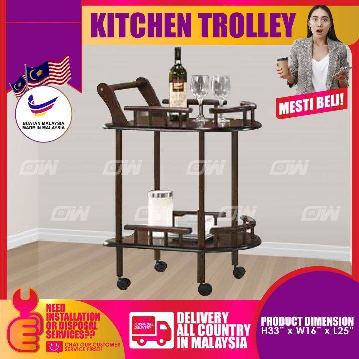 Fully Solid Wood Kitchen Trolley With Rollers/Food Trolley/Cup Rack ...