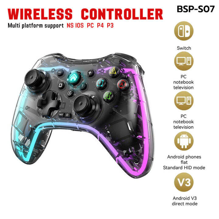 BSP S03 Wireless Gaming Controller Trigger Joystick with RGB Cool Light ...