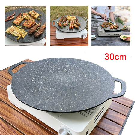 30/29cm Korean Grill Pan Cast Iron Pan Non-stick Maifan Stone Barbecue Tray BBQ Supplies | Lazada PH