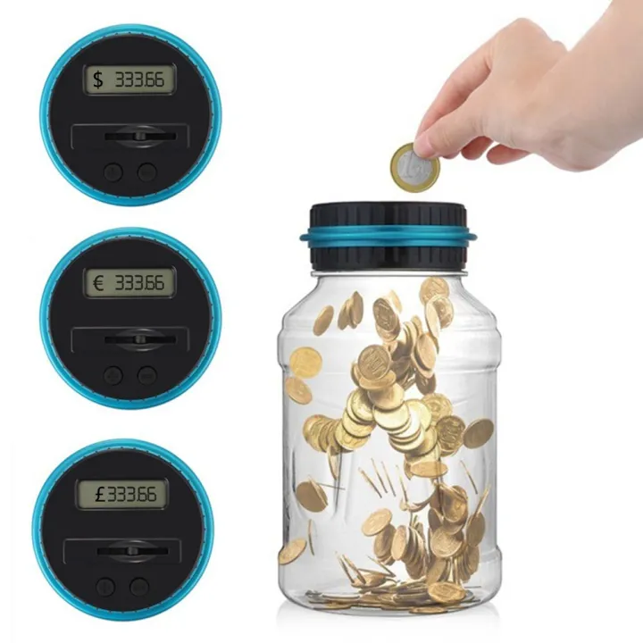 HUMANS FASHION Safe Digital Coin LCD Piggy Bank Money Box Counting Jar Saving Box | Lazada.co.th