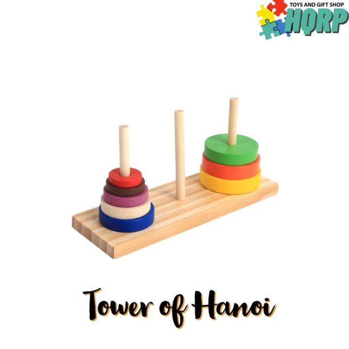 Wooden Tower of Hanoi Rainbow Blocks | Lazada PH