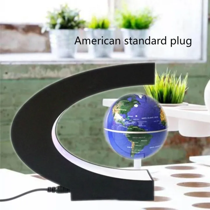 C Shape LED World Map Night Light Decoration Magnetic Levitation ...